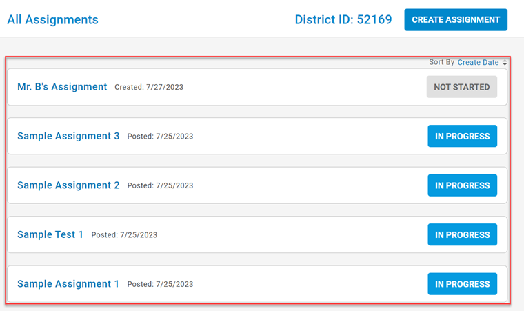 Assignment Center Classic